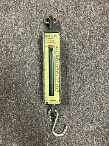 Rustic Vintage Metal Chatillon Hanging Scale 100 Lb Weight Type 160 | eBay