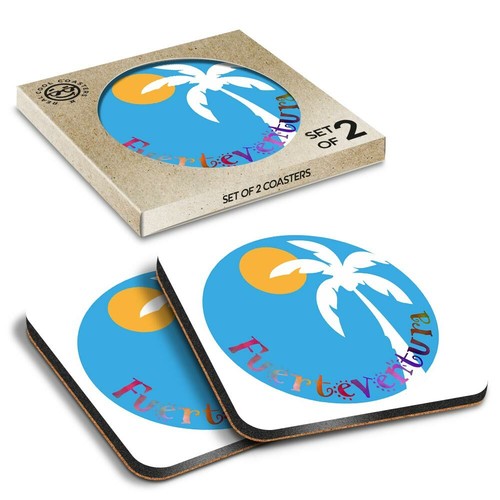 2 x Boxed Square Coasters - Fuerteventura Spain Sun Spanish #9180 | eBay
