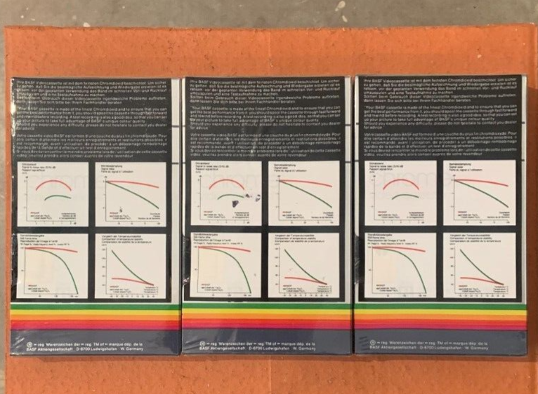 BASF L750 Chrome Beta Video Tape Betamax 3 pack Stereo NTSC (New Sealed ...