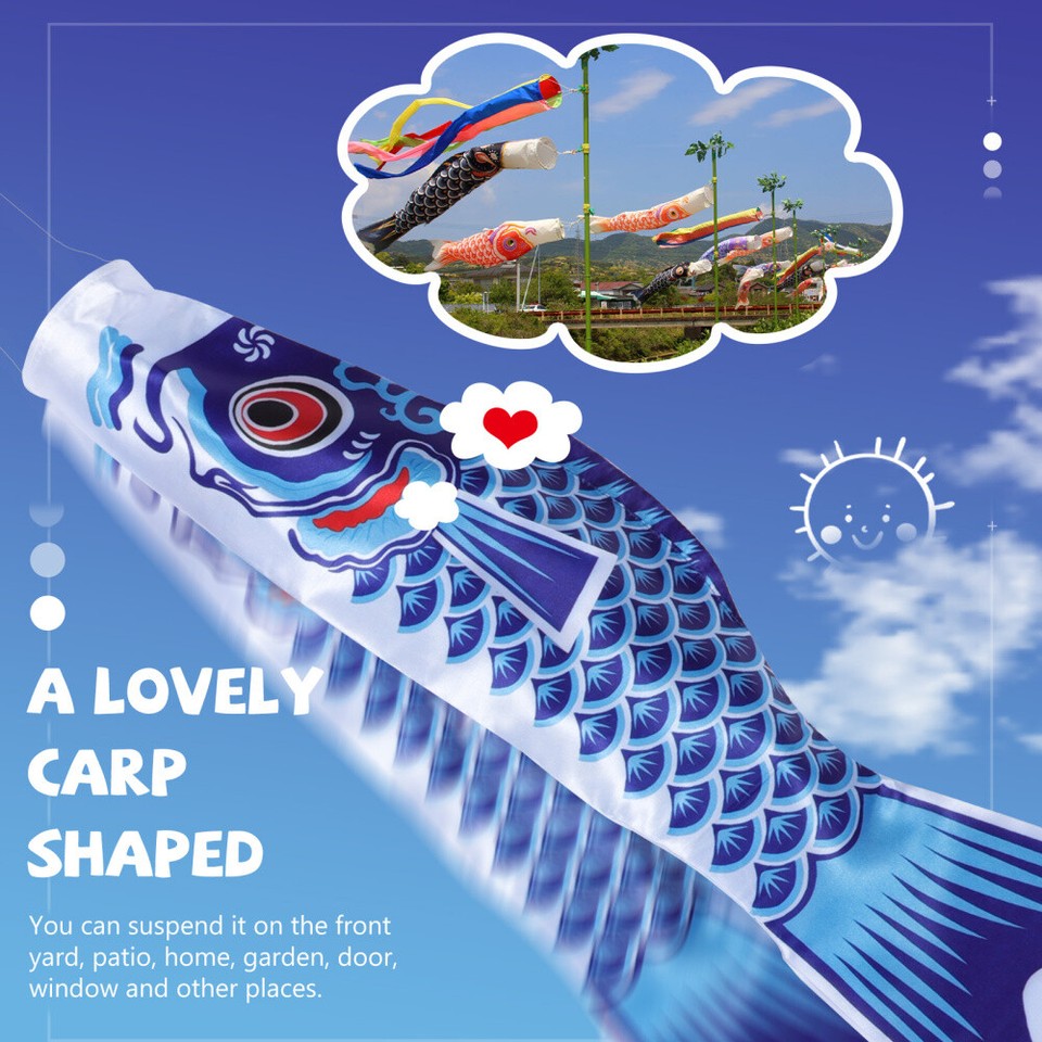 3Pcs japanese fish flag Windsocks Japan Windsock Fish Hanging Decor | eBay