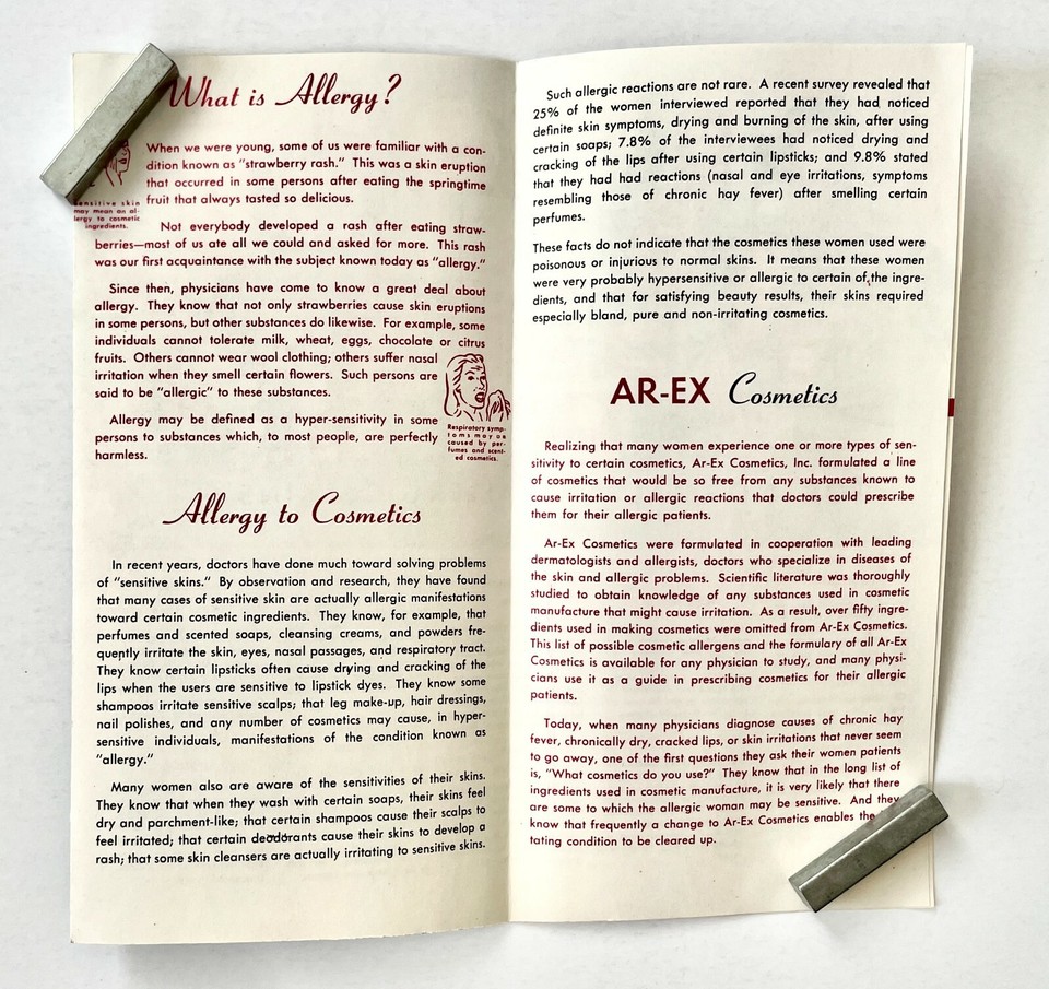 1953 RX Ar-Ex Cosmetics Skin Care Facts Vintage Pamphlet Advertisement ...