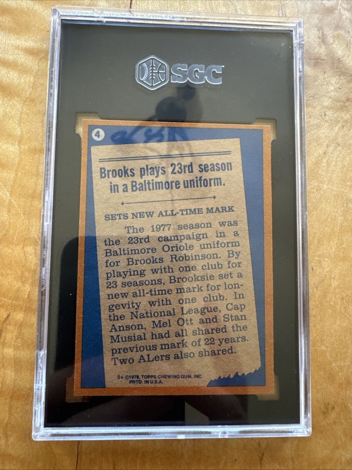 1978 Topps Baseball BROOKS ROBINSON Record Breaker HOF Orioles Vintage ...