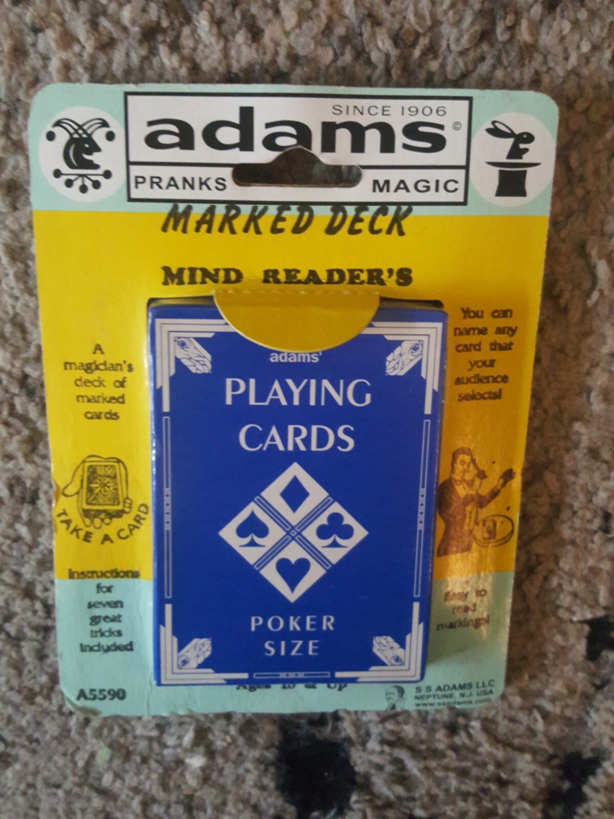 Vintage ADAMS Marked Deck Magic Playing Cards PRANKS, Gags Nos MOC New ...