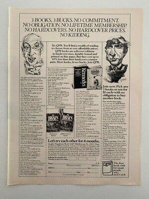 QPB Book Club Vintage 1980's Print Ad | eBay