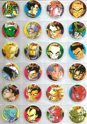 Tazos Dragon Ball Z DBZ Full Set 24/24 BONA PERU Flips Pogs Goku Vegeta ...