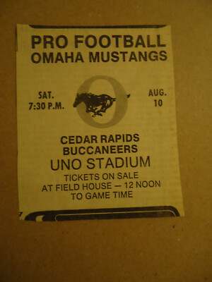 Omaha Mustangs Football Uno Stadium 1974 ad | eBay