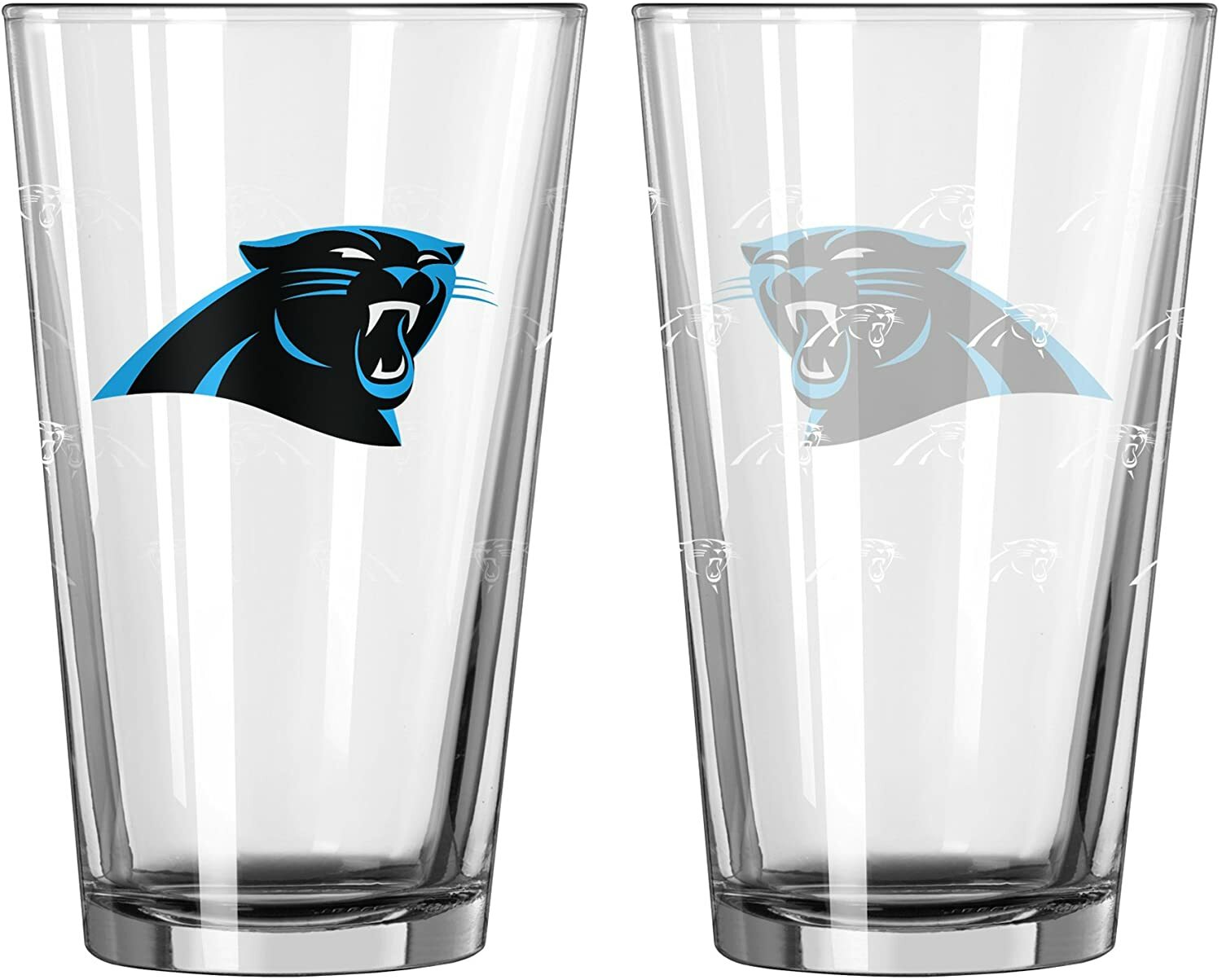 Carolina Panthers 16 oz Satin Etch Logo Pint Glass Set (2 Glasses) | eBay