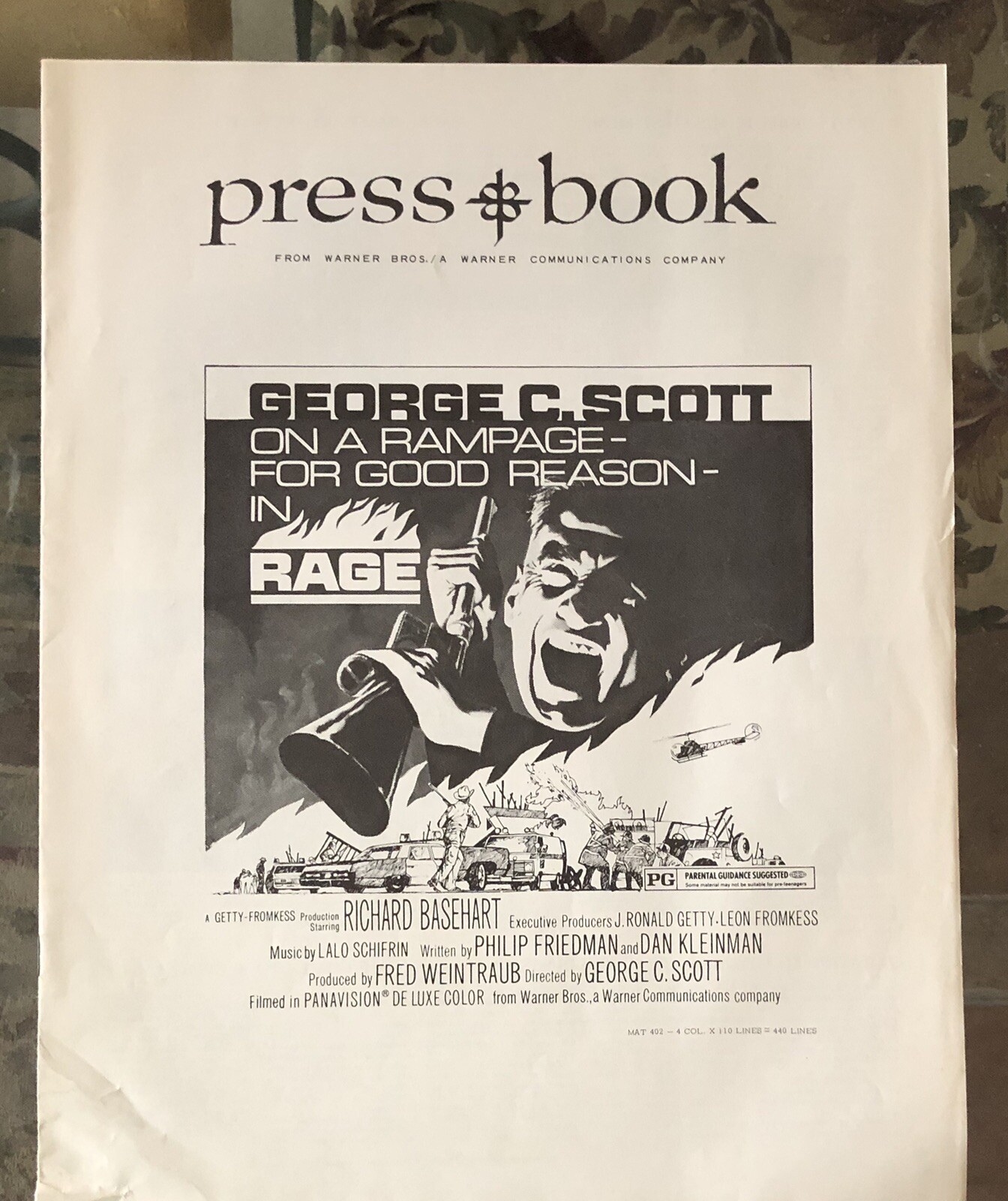 RAGE (1972) George C. Scott Pressbook | eBay