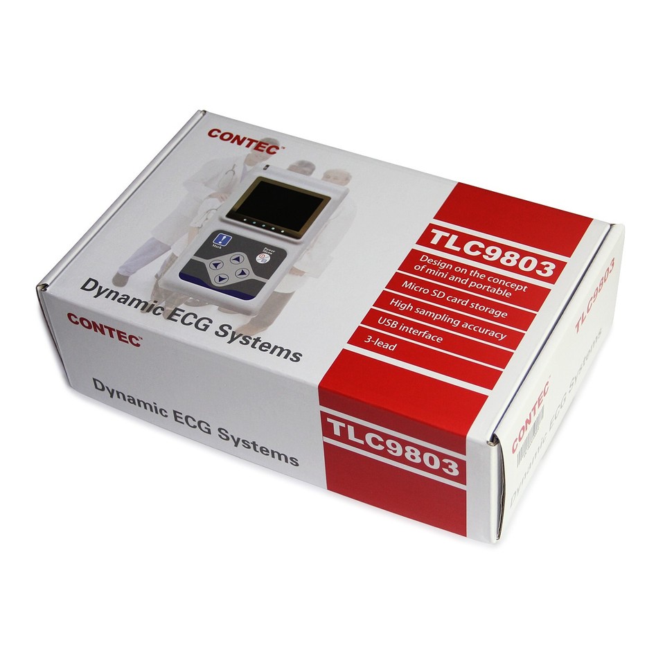 TLC9803 Dynamic 24hr 3-lead ECG Holter EKG Monitor Machine Recorder PC ...