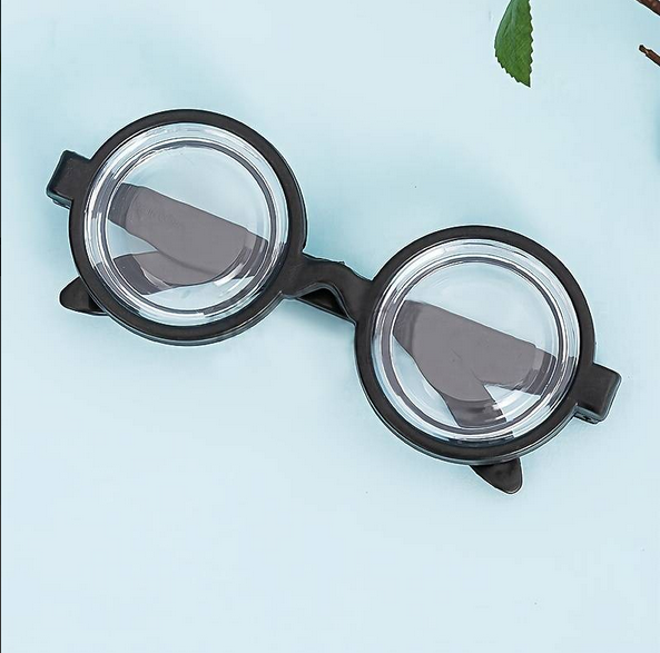 Nerd Spec Glasses plastic costume round thick intellectual look lenses ...