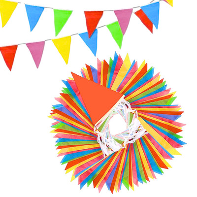 Multicolour Triangle Bunting Banner Flags PVC Outdoor Garden Party ...