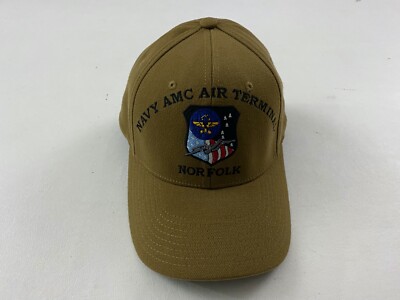 NAVY AMC AIR TERMINAL NORFOLK The Corps Brown Fitted Baseball Cap Size ...