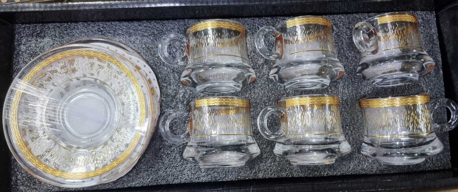 Turkish Arabic Glass Tea Coffee Cups Set of 6 Clear Kahwa Shai Small ...