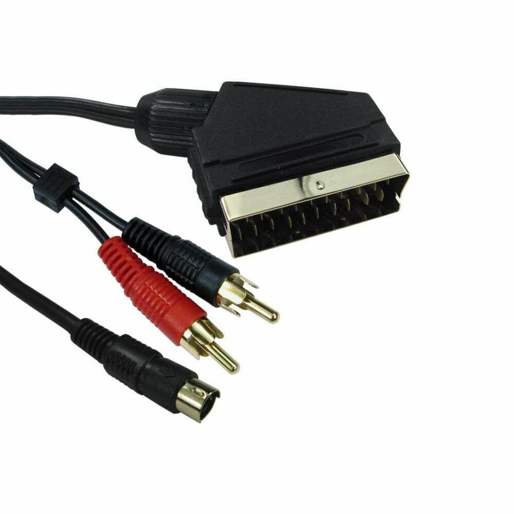 1.5m Scart to 2 x RCA Twin Phono + 4pin S-Video / SVHS Audio Video Lead ...