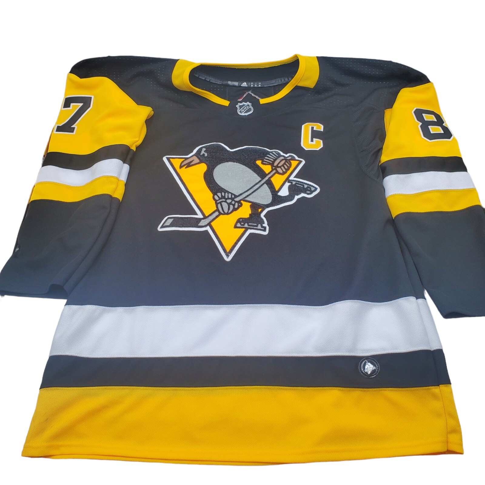 Adidas Sidney Crosby Pittsburgh Penguins Hockey Jersey Size 54 sequin ...