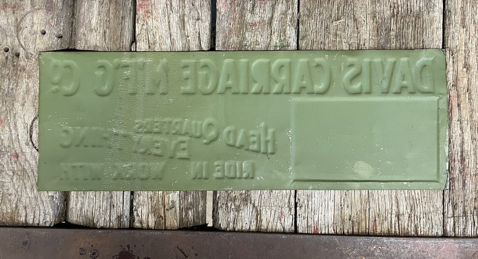 Antique 1900s Embossed Davis Carriage Mfg Co Early Advertising Sign ...