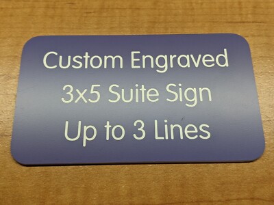 Custom Engraved 3x5 Purple Sign | Home Office Suite Small Wall Door ...