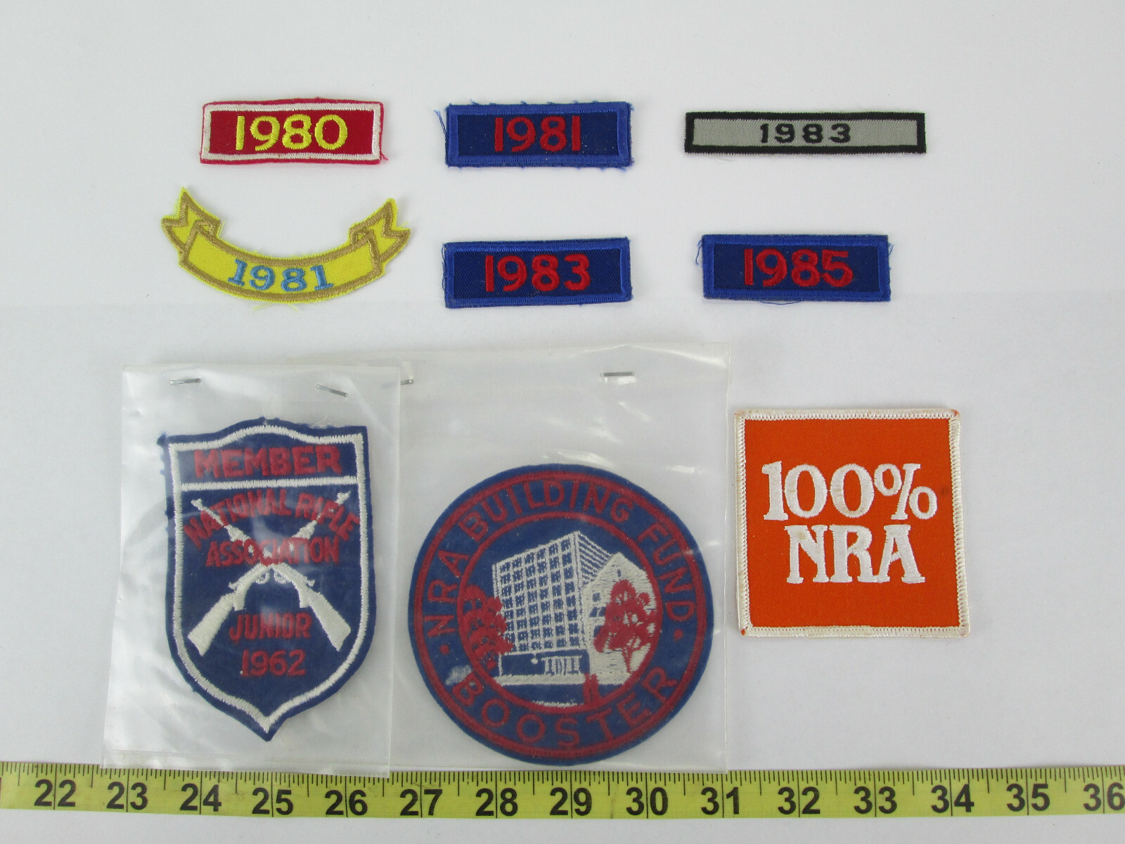 Lot of 9 NRA Patches Junior Member 1962 Building Fund Booster 100% ...
