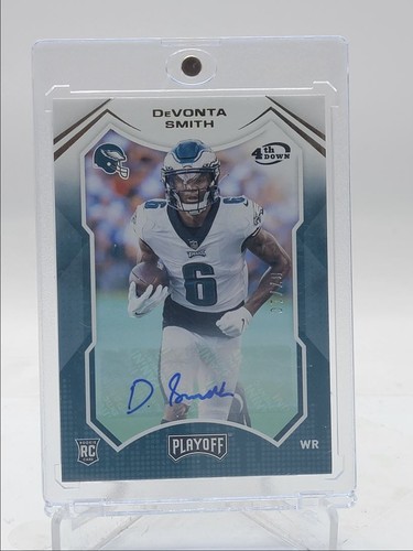 DEVONTA SMITH 2021 PLAYOFF 4TH DOWN GOLD ROOKIE AUTOGRAPH RC AUTO /10 ...