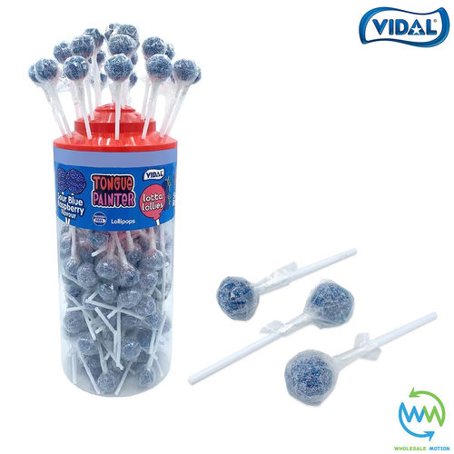 Vidal Lotta Lollies Blue Raspberry TONGUE PAINTER Lollies SWEETS Lolly ...