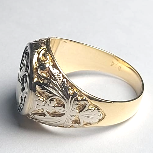 Men's 18K Solid Gold Vintage 60s Italy Signet Ring | eBay