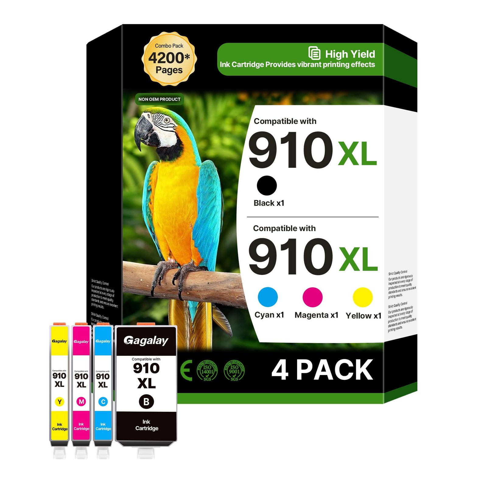 HP 910XL Ink Cartridges Combo Pack for HP 910 Printers