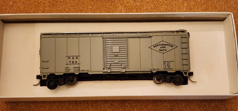 Northampton Bath RR 40' Boxcar 784 w Sprung Trucks Kadee Kar Line 209 ...