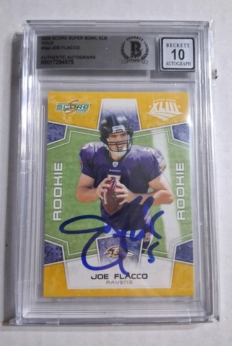 Joe Flacco 2008 Donruss Playoff Score Gold Rookie RC BGS 10 On Card ...