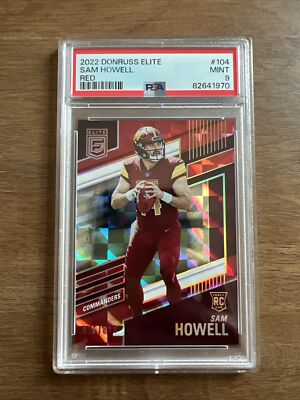 2022 Donruss Elite Sam Howell Red Parallel Rookie RC 25/399 PSA 9 ...