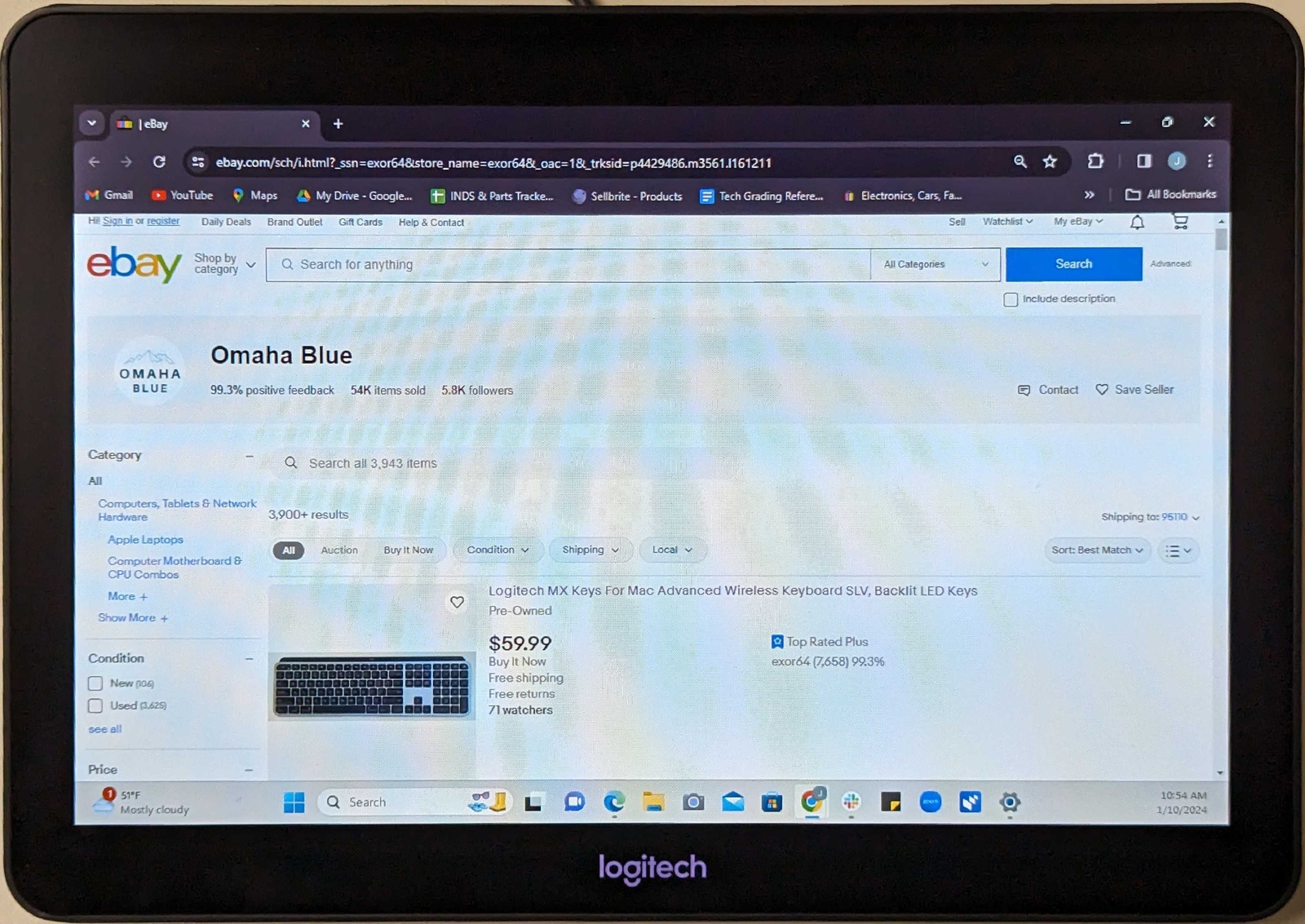Logitech Tap (VU0053) - No Power Cable Included | eBay