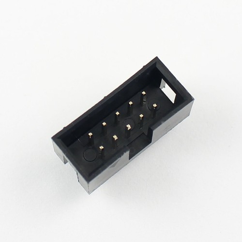 10Pcs 2.54mm 2x5 Pin 10 Pin Straight Male Shrouded PCB Box Header IDC ...