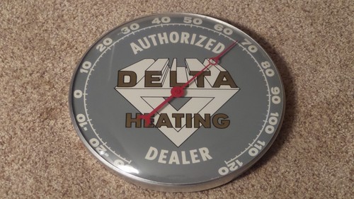 Vintage Delta Heating Glass Thermometer Pam Clock Co New Rochelle NY U ...