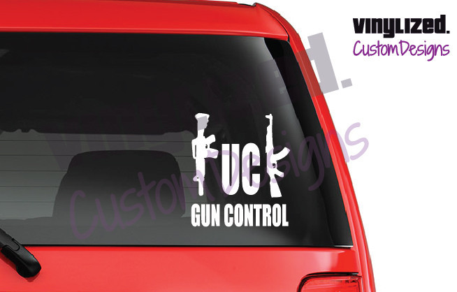 F GUN CONTROL Decal Sticker Pro Guns Rights 2nd Amendment NRA TRUMP ...