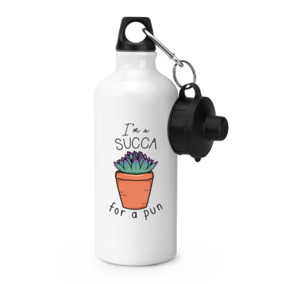 I'm A Succa For A Pun Sports Drinks Bottle Camping Flask - Funny Joke ...