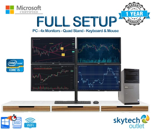 Fast i7 Trading PC Quad Monitor Tower Dell/HP PC Bundle - 32GB RAM ...