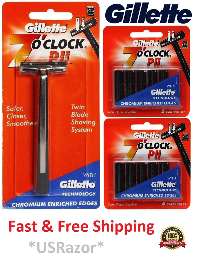 11 Gillette Trac II Razor Blades Refills Cartridges Non lubricant ...