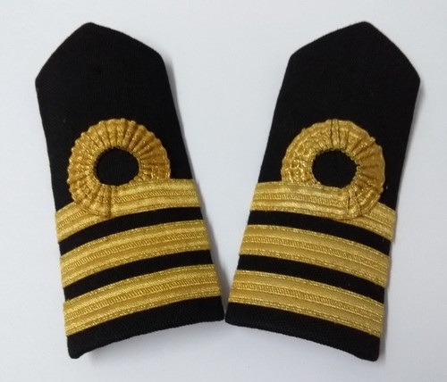 Naval Officers Commander Uniform Shoulder Boards Epaulette Black & Gold ...