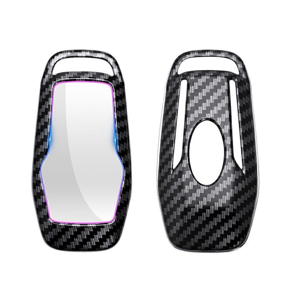 Carbon Fiber Hard Smart Key Cover Accessories Chain Case Holder Fit ...