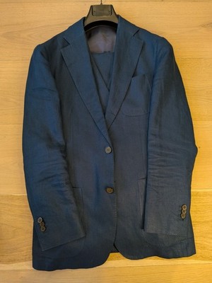 SUITSUPPLY HUDSON FRENCH BLUE IRISH LINEN 3P SUIT BAIRD MCNUTT 36R | eBay