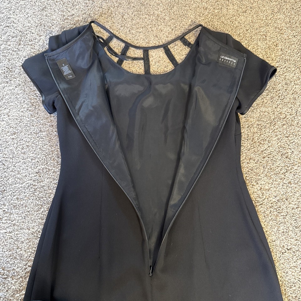 Liz Claiborne Y2K Beaded Satin Cap Sleeve Formal Evening Cocktail Party ...