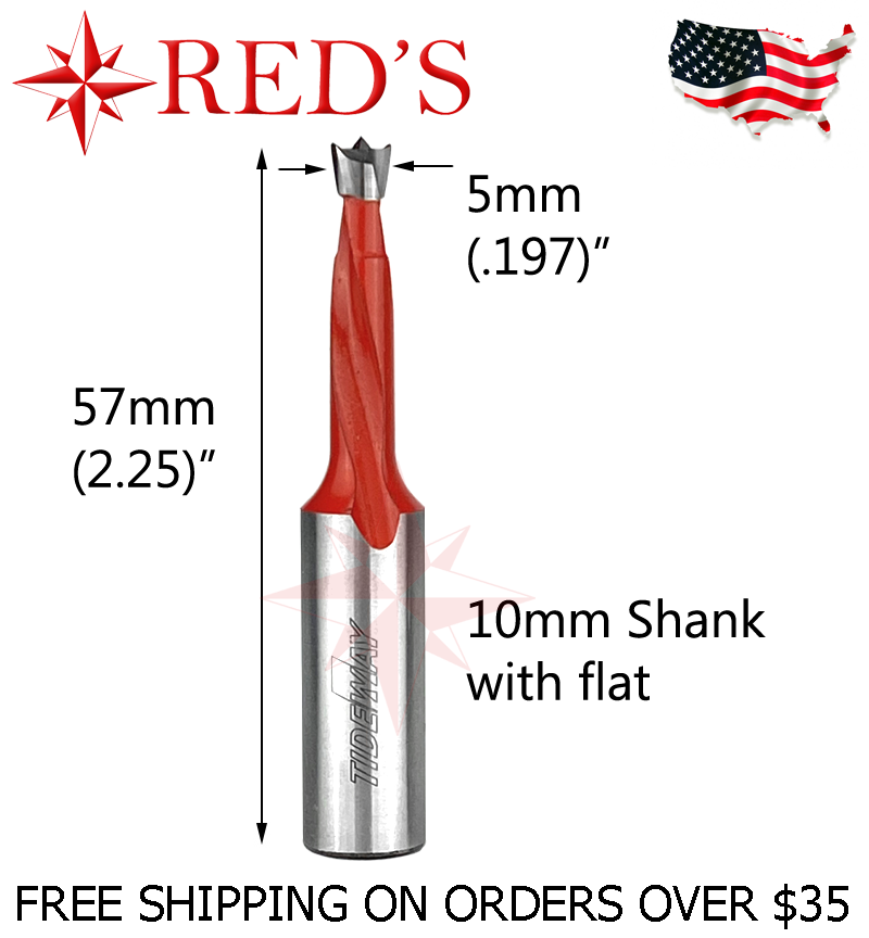 5mm X 57mm Left Carbide Line Boring Brad Point drill bit blum hinge CNC ...