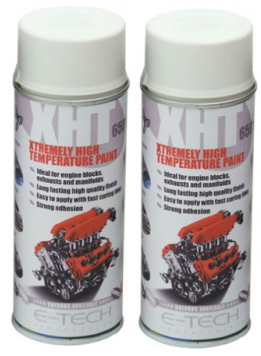 2X WHITE E-Tech 400ML Extremely High Temperature Paint XHT VHT Exhaust ...