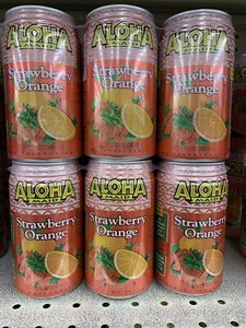ALOHA MAID Natural Strawberry Orange Fruit Drink (Two 6 Pack of 11.5 oz ...