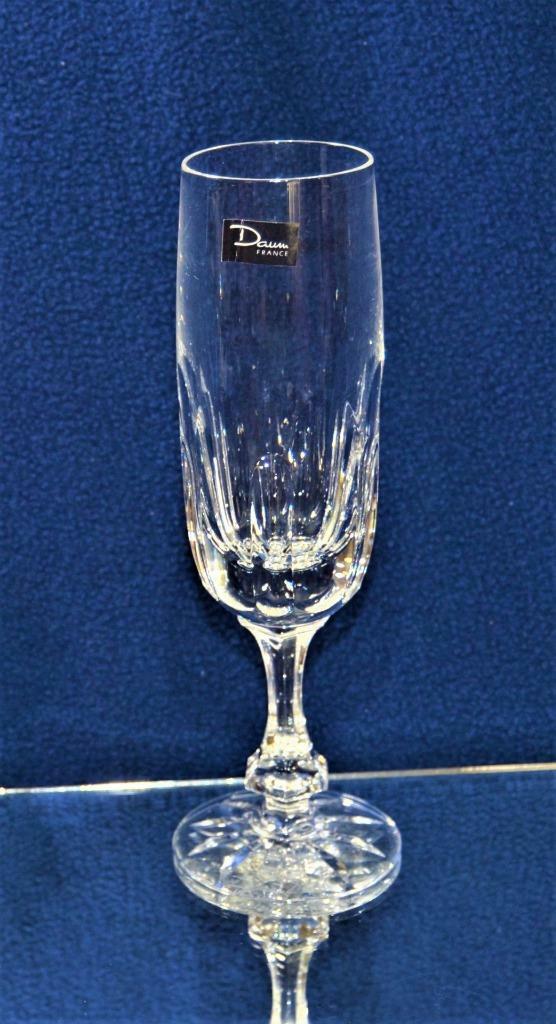 New DAUM France Clear Panel & Foot Cut 6-side Stem CHINON 7 3/4 ...