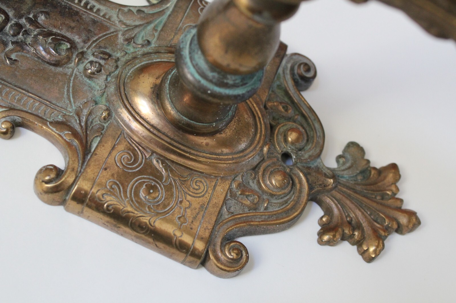 antique brass light sconce | victorian light vtg deco old brass light ...