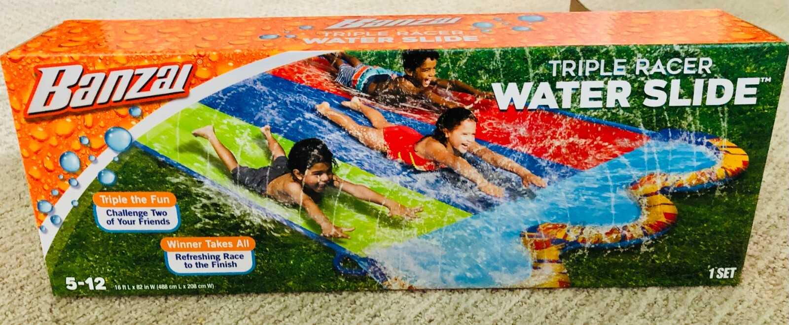 Banzai 42326 Triple Racer Water Splash Pool for sale online | eBay
