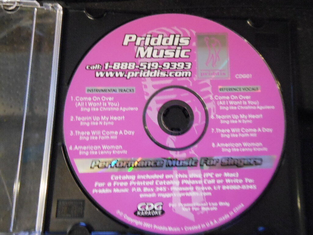 Priddis Music Performance Music for Singers Karaoke CD+G CDG01 | eBay