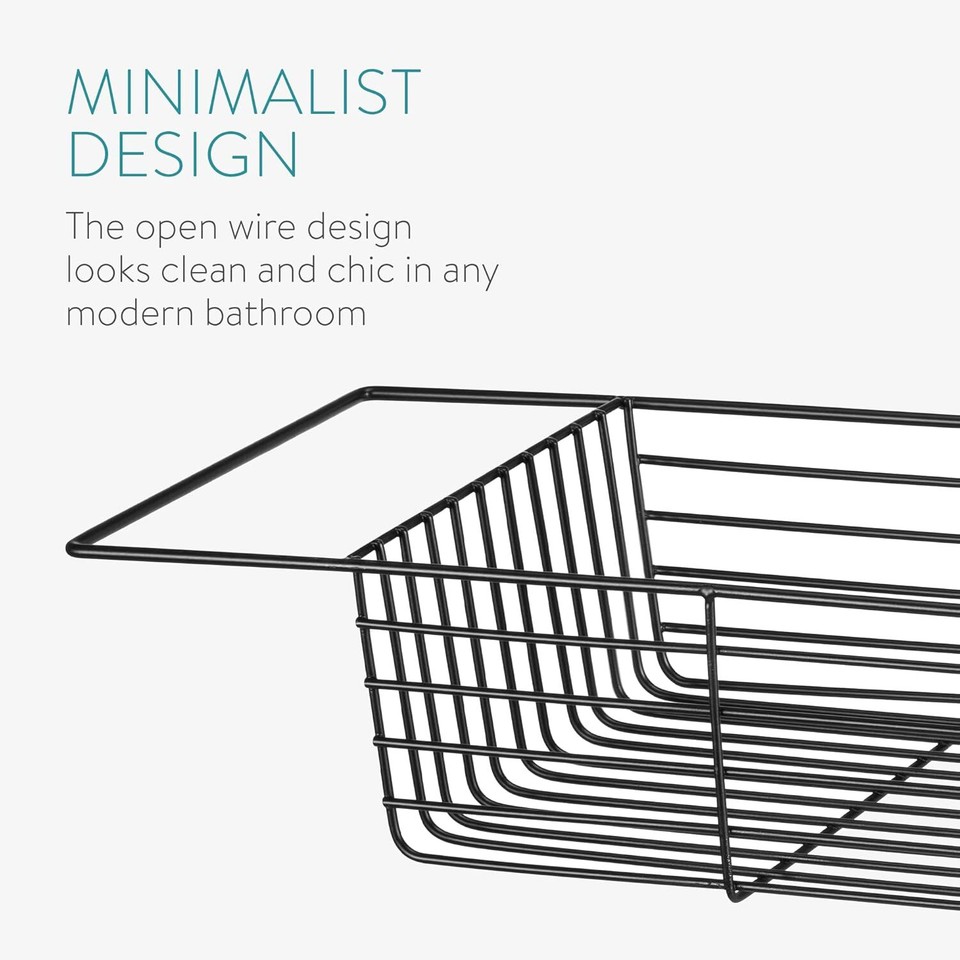 Navaris Wire Bath Tray - Metal Bathtub Caddy Rack - Over Tub Black | eBay