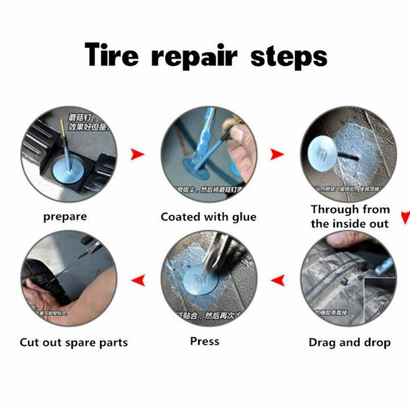 24PCS Auto Car Truck Tire Tyre Puncture Repair Plug Patch Kit 36mm 4mm ...