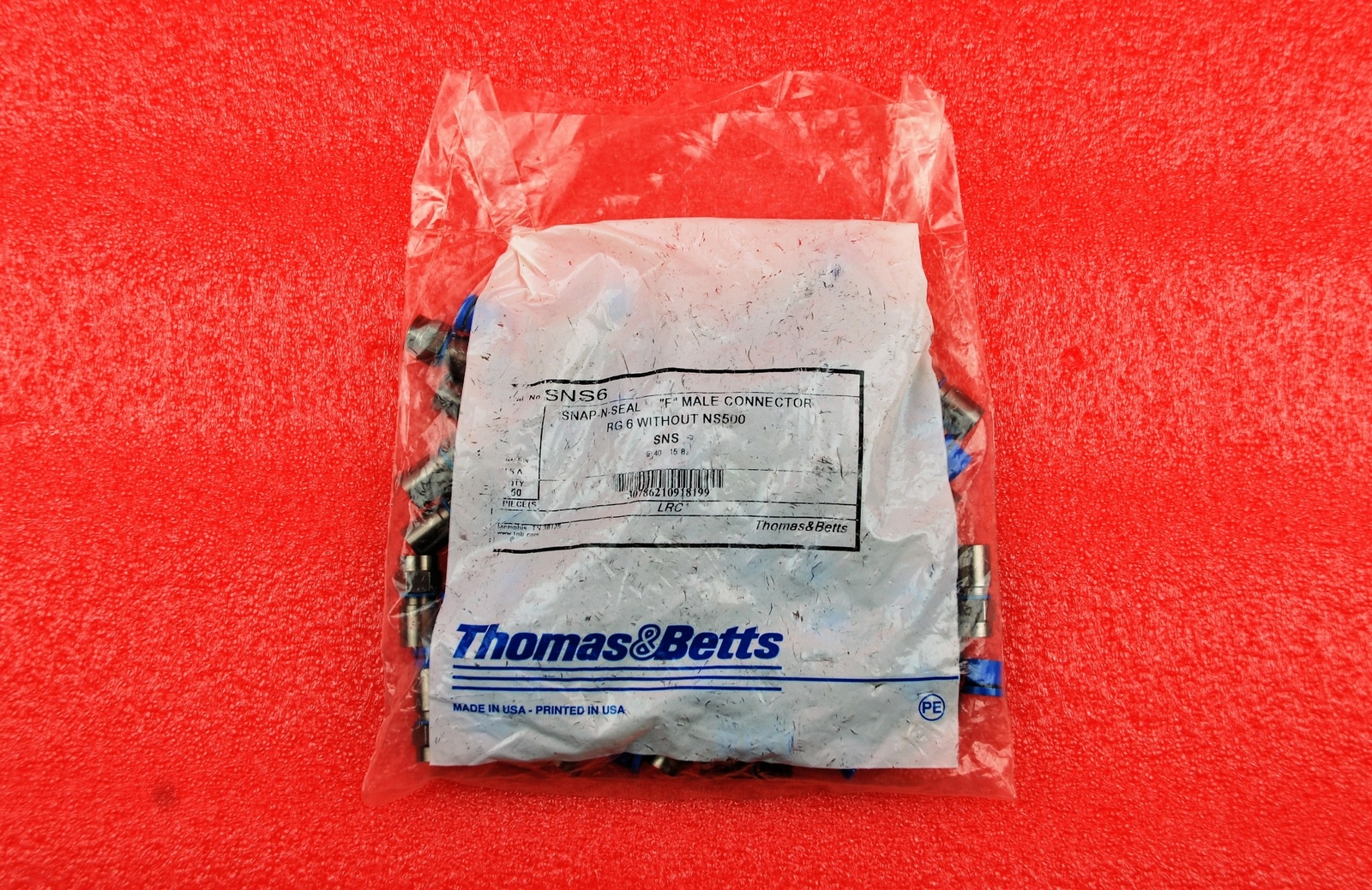 Pack Of 50 BELDEN THOMAS & BETTS SNS6 Snap-N RG6 Coax Compression ...